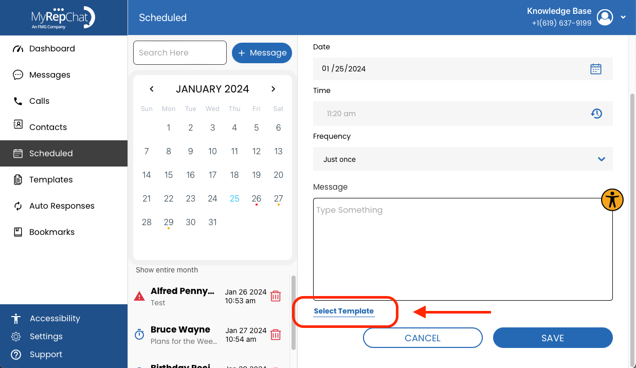 How Do I Create a Scheduled Message Using a Template? (Desktop) – ionlake